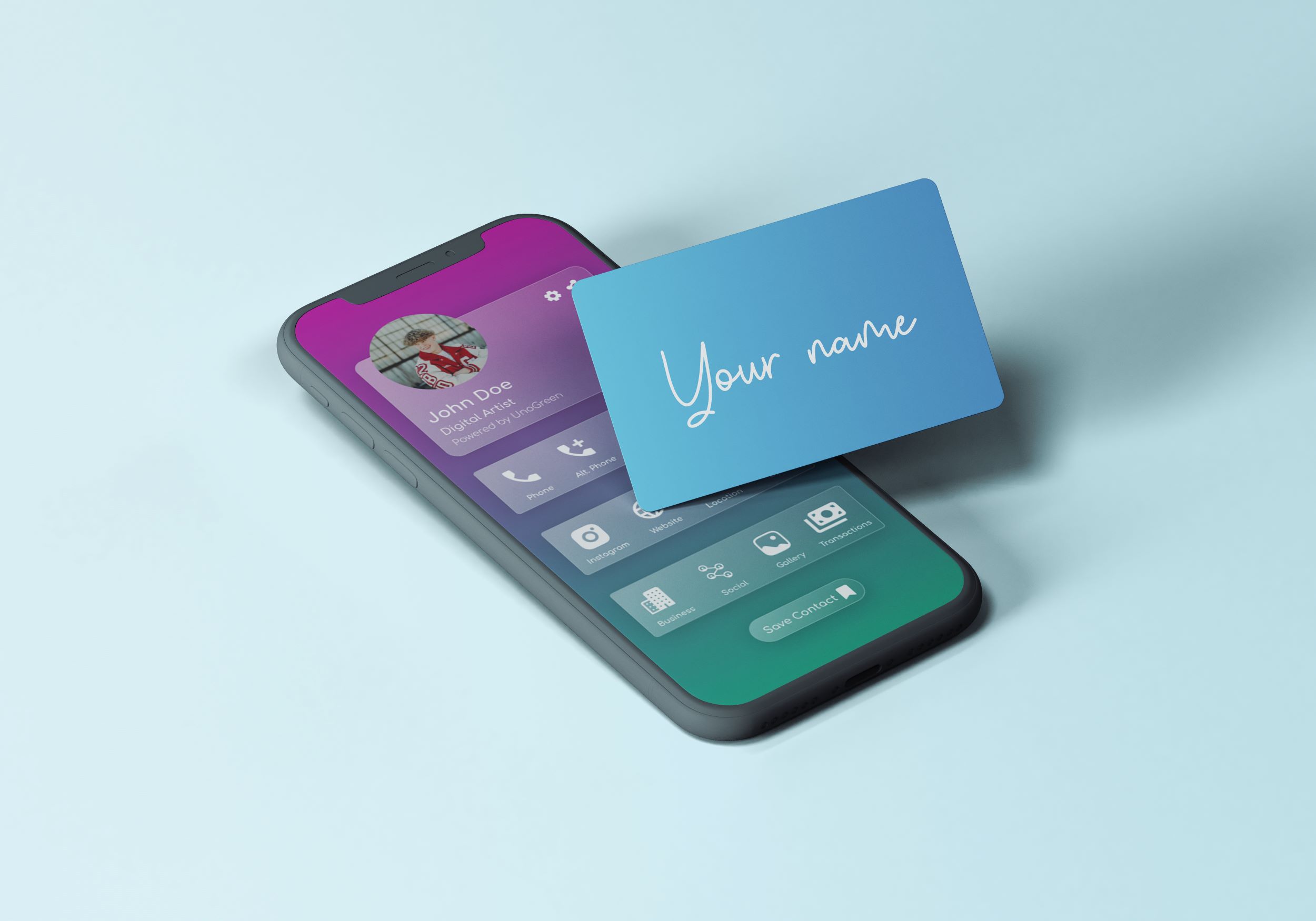 Blue Skies Card | UnoGreen Smart Business Card