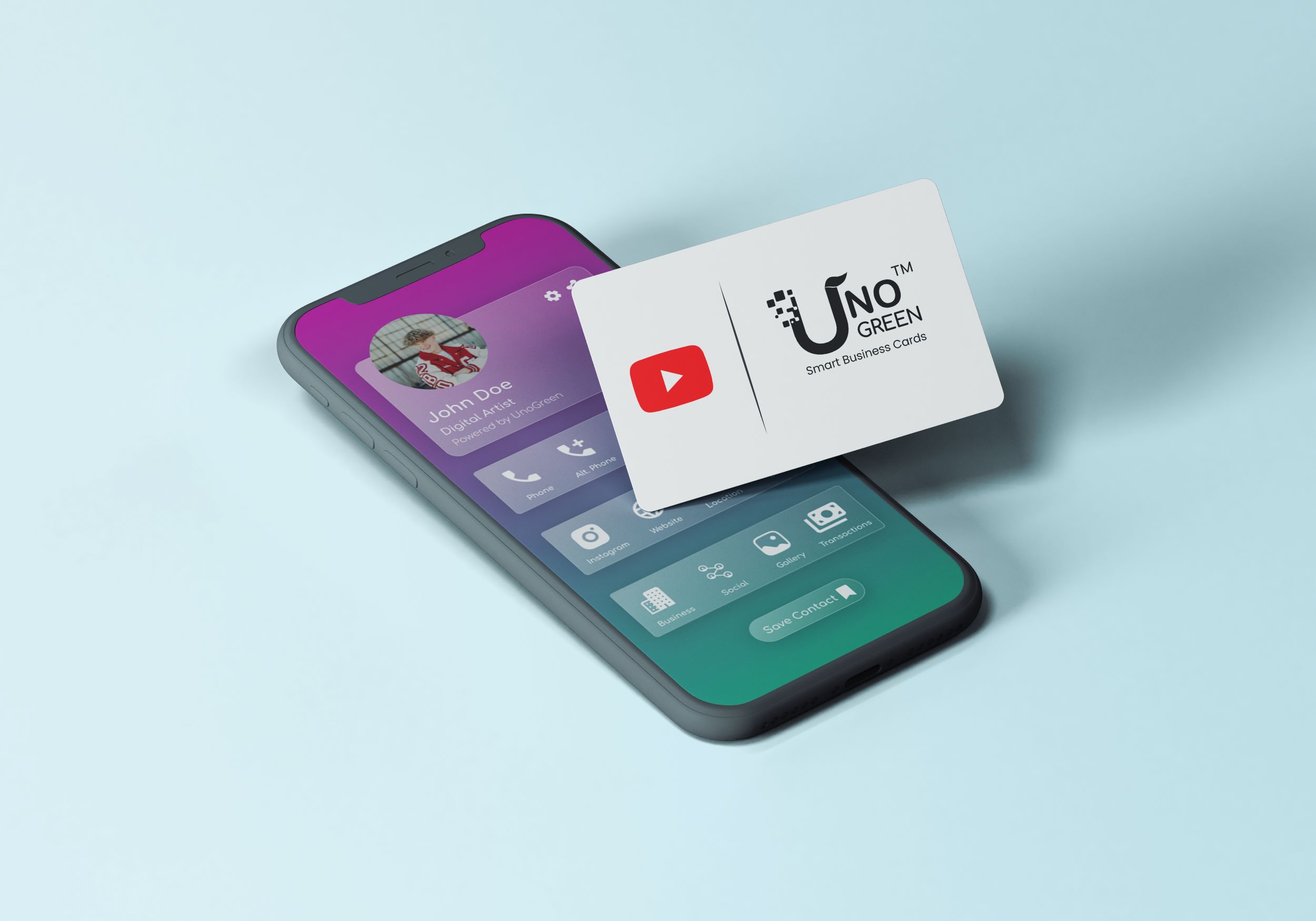 YouTube Card | UnoGreen Smart Business Card